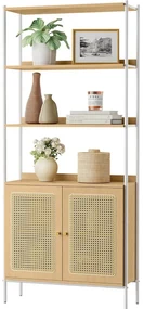 Bibliotecă cu 6 niveluri, raft înalt în picioare cu uși asemănătoare ...