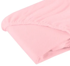 Cearsaf cu elastic din frotir roz 120x60 cm | BIANO