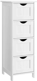 Dulap ingust cu 4 sertare Alb 30 x 30 x 82 cm | BIANO