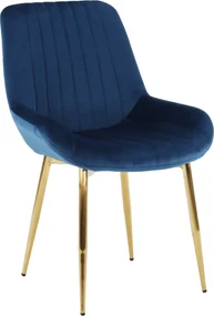 Scaun, albastru/cromat-auriu, PERLOS | BIANO