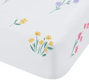 Cearceaf pentru copii alb pentru pat dublu cu elastic 135x190 cm Bunny ...