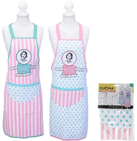 SORT BUCATARIE 70% BUMBAC, 60X84 CM, CU BUZUNAR, ROZ/BLUE, DISPONIBIL ...