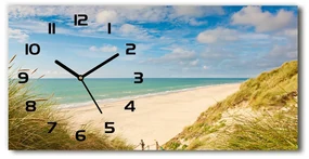 Ceas de perete orizontal din sticlă dune de coastă | BIANO