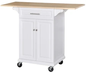 Carucior de bucatarie, dulap 4 roti 360°, sertar, 2 panouri laterale ...